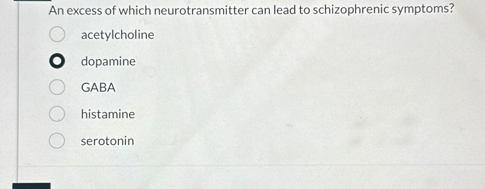Solved An excess of which neurotransmitter can lead to | Chegg.com