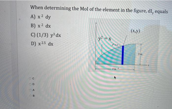 Solved When determining the MoI of the element in the | Chegg.com