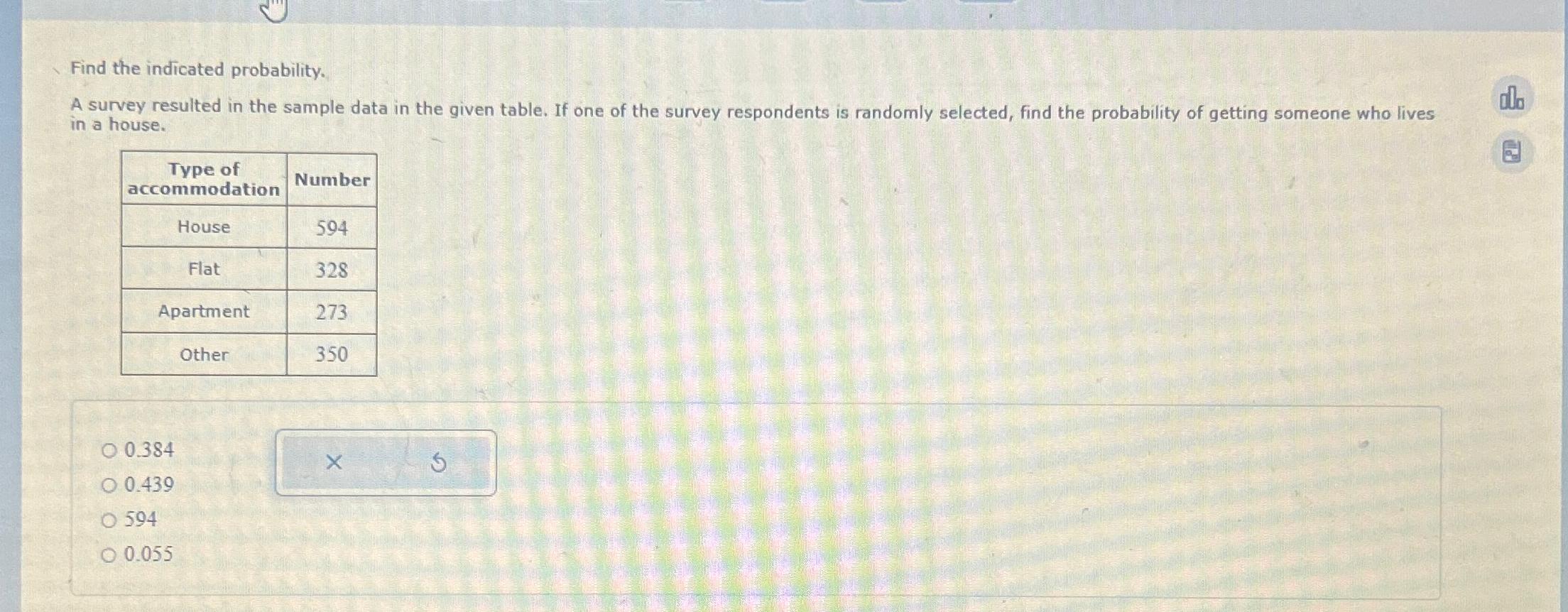 Solved Find the indicated probability.A survey resulted in | Chegg.com