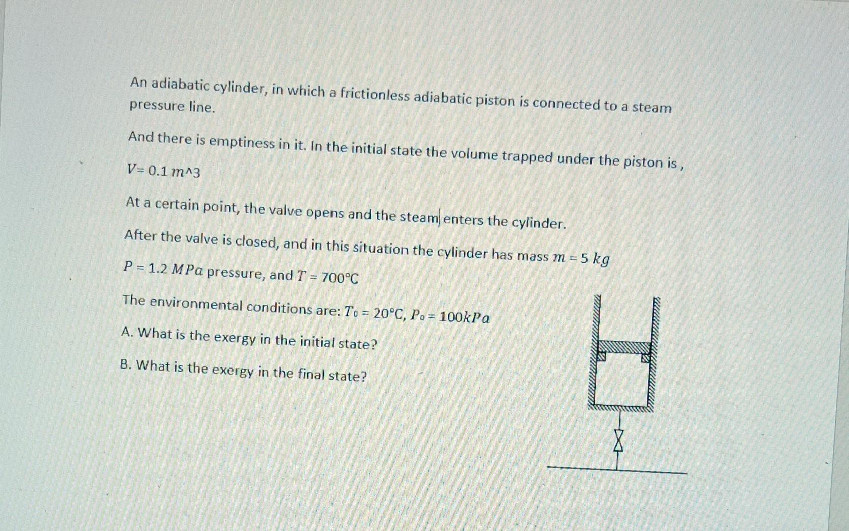 Solved An adiabatic cylinder, in which a frictionless | Chegg.com Solved An adiabatic cylinder, in which a frictionless | Chegg.com