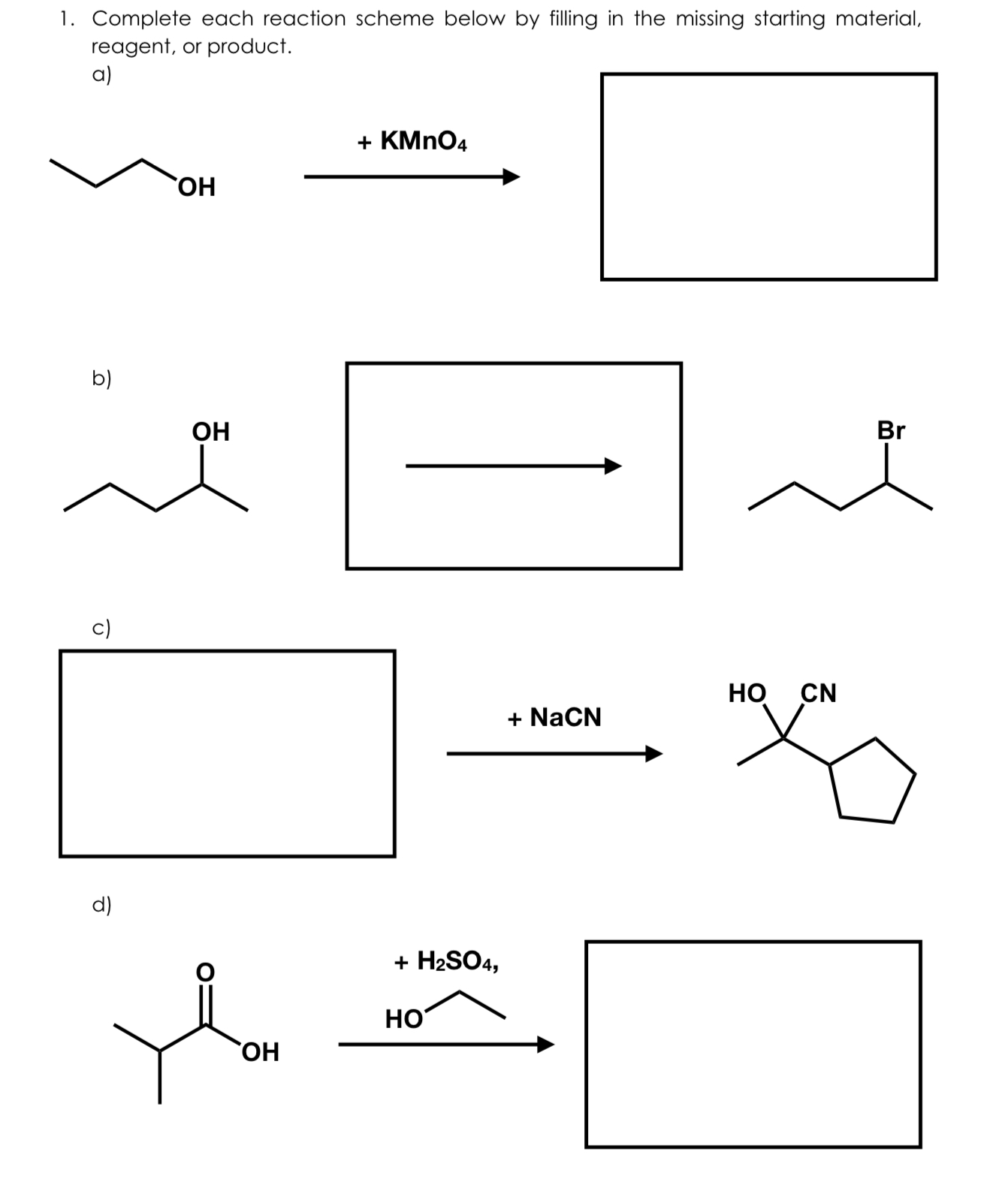 Solved Complete each reaction scheme below by filling in the | Chegg.com