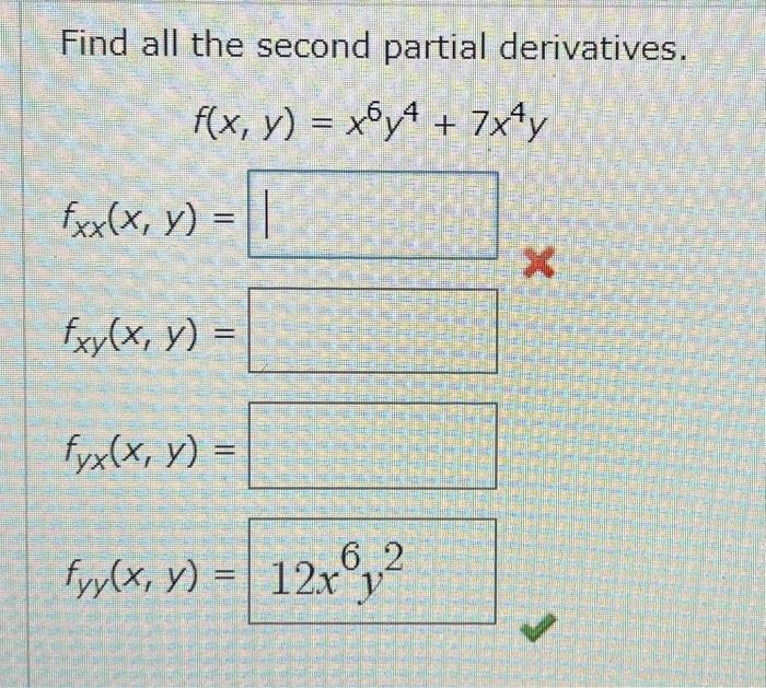 Solved Find all the second partial derivatives. | Chegg.com
