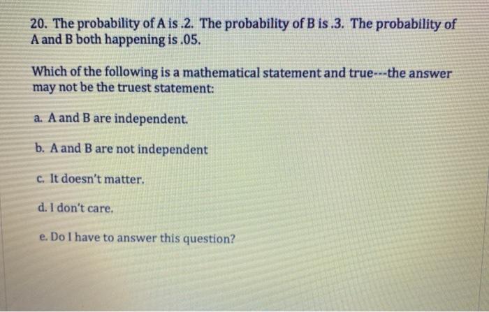 Solved 18. You pick two numbers from the set (1, 2, 3, 4). | Chegg.com