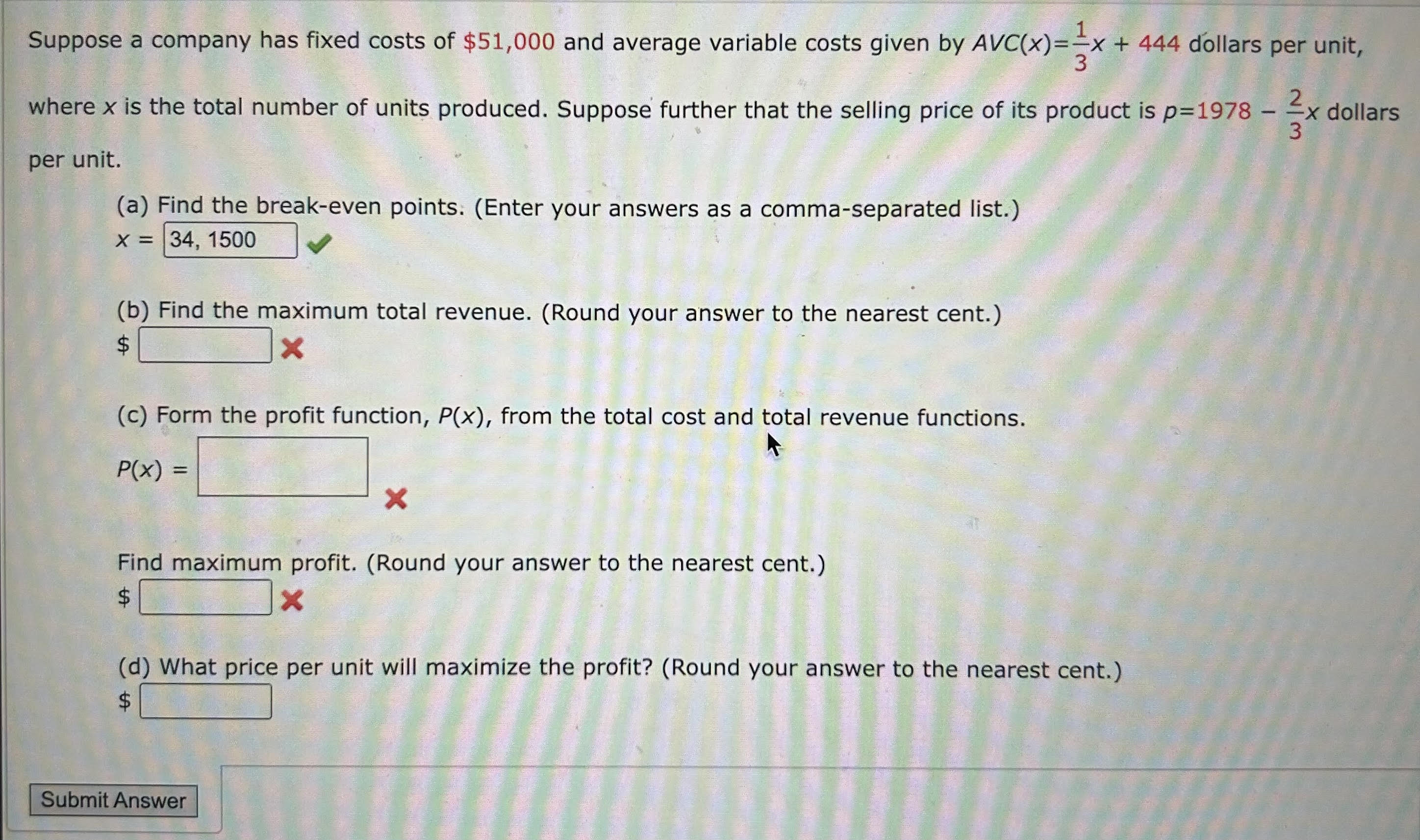 Solved Suppose a company has fixed costs of $51,000 ﻿and | Chegg.com