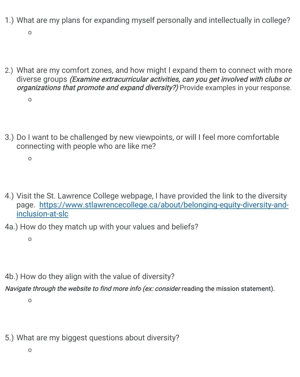 1.) What are my plans for expanding myself personally | Chegg.com