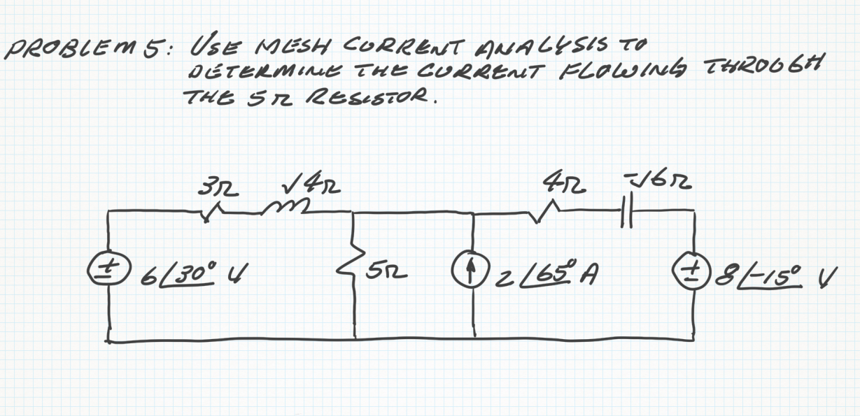 Solved PROBLEM 5: USE MESH CURRENT ANALYSIS TO DETERMINE THE | Chegg.com