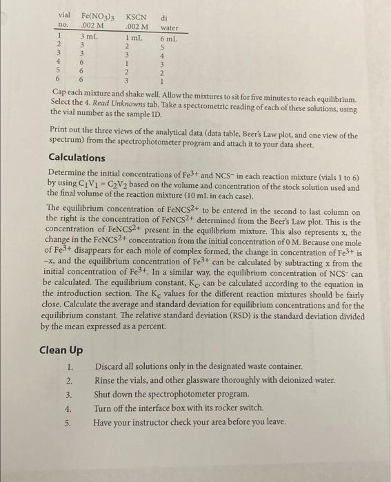 Solved 2. Calculate the initial concentrations of Fe3+ ion | Chegg.com