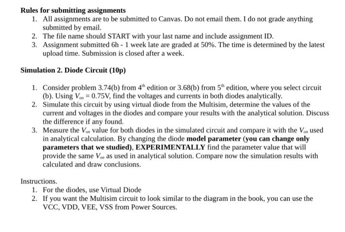 Solved Rules for submitting assignments 1. All assignments | Chegg.com