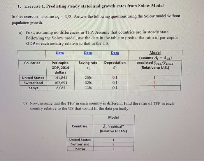 1. Exercise 1. Predicting steady states and growth | Chegg.com 1. Exercise 1. Predicting steady states and growth | Chegg.com