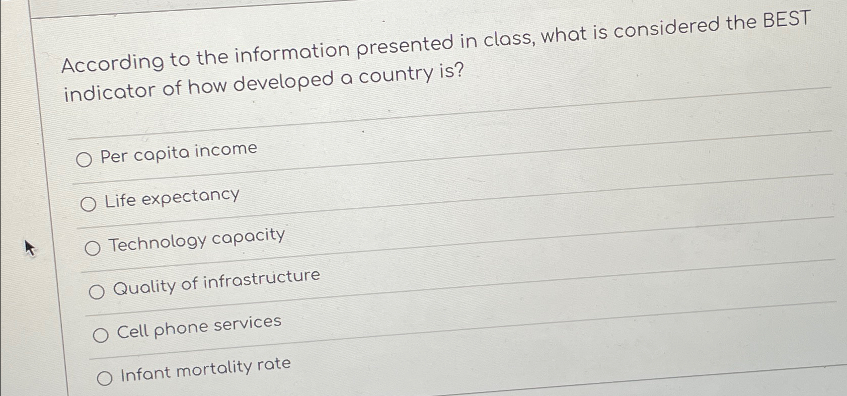 Solved According to the information presented in class, what | Chegg.com