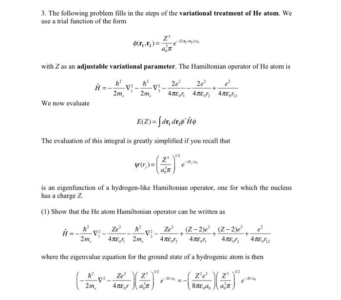 Solved 3. The following problem fills in the steps of the | Chegg.com