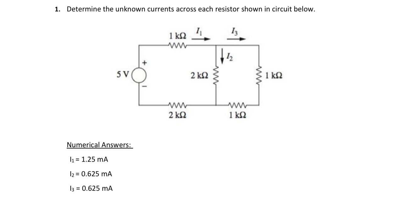 Solved Determine the unknown currents across each resistor | Chegg.com