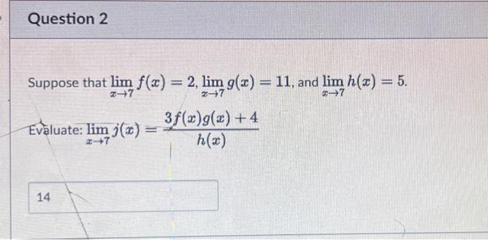 Solved Use the limit laws to evaluate the limit: | Chegg.com