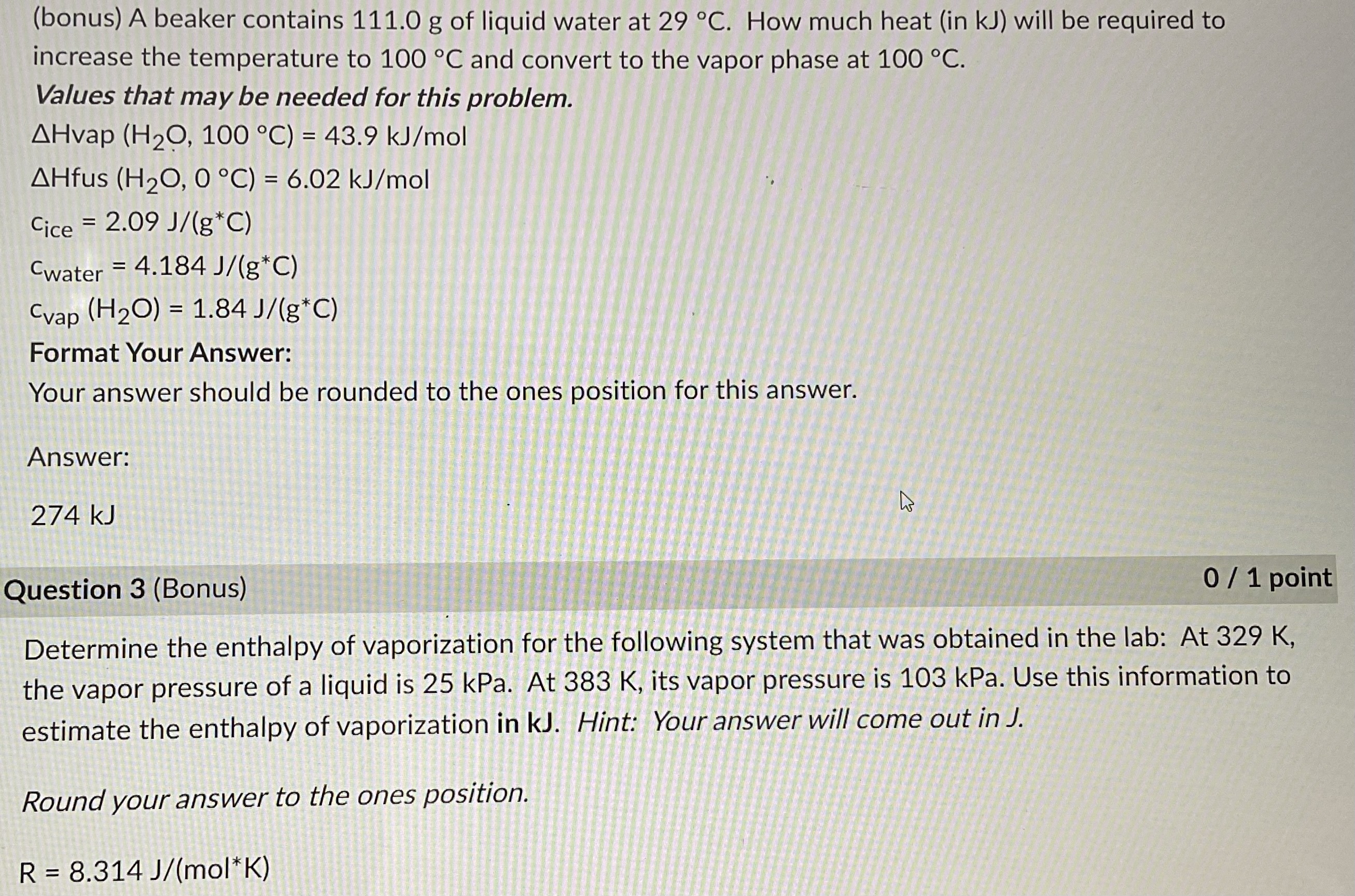Solved Question 3 (Bonus)Determine the enthalpy of | Chegg.com