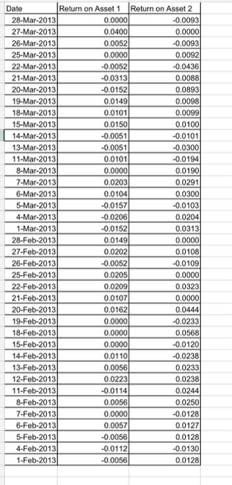 1. Calculate the expected returns on asset 1 and | Chegg.com