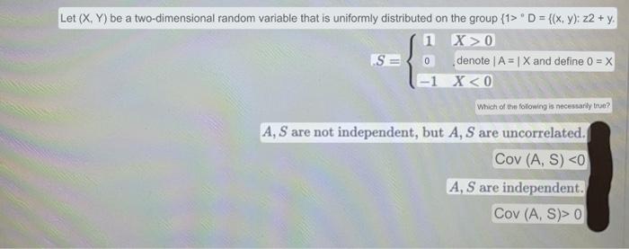 Solved Let (X, Y) be a two-dimensional random variable that | Chegg.com