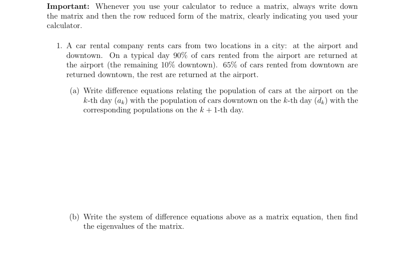 Solved Important: Whenever you use your calculator to reduce | Chegg.com