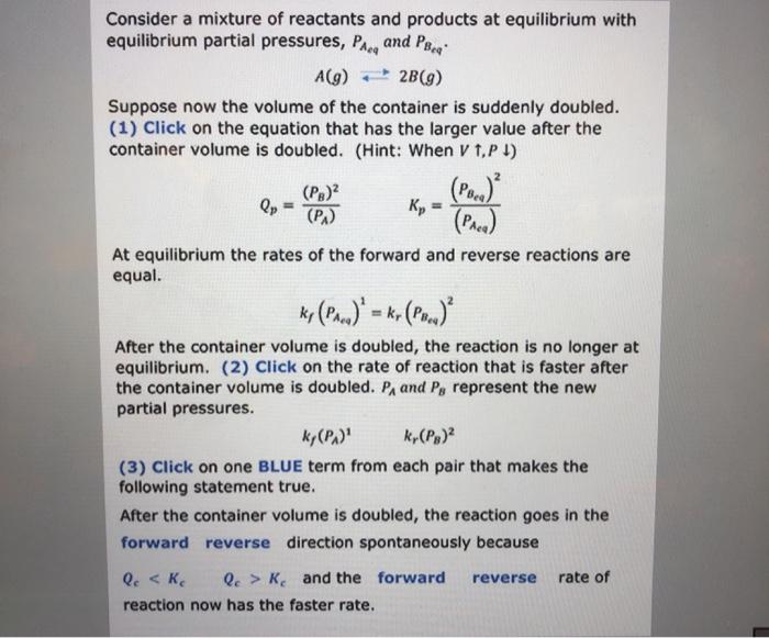 Solved Consider a mixture of reactants and products at | Chegg.com