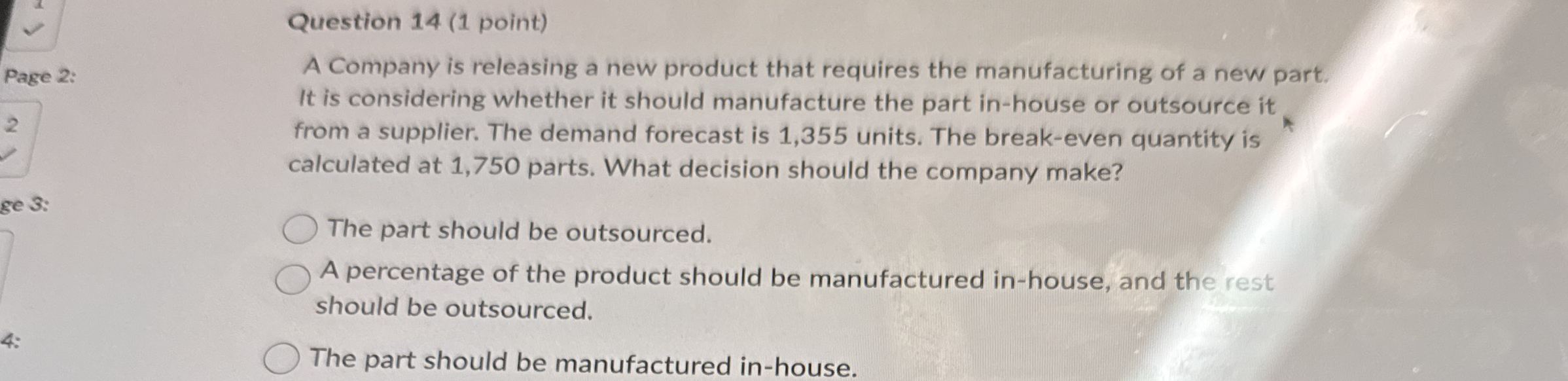 Solved Question 14 (1 ﻿point)A Company is releasing a new | Chegg.com