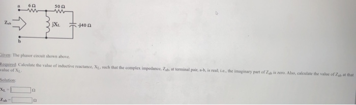 Solved 500 → 3xx 400 Given: The phasor circuit shown above | Chegg.com