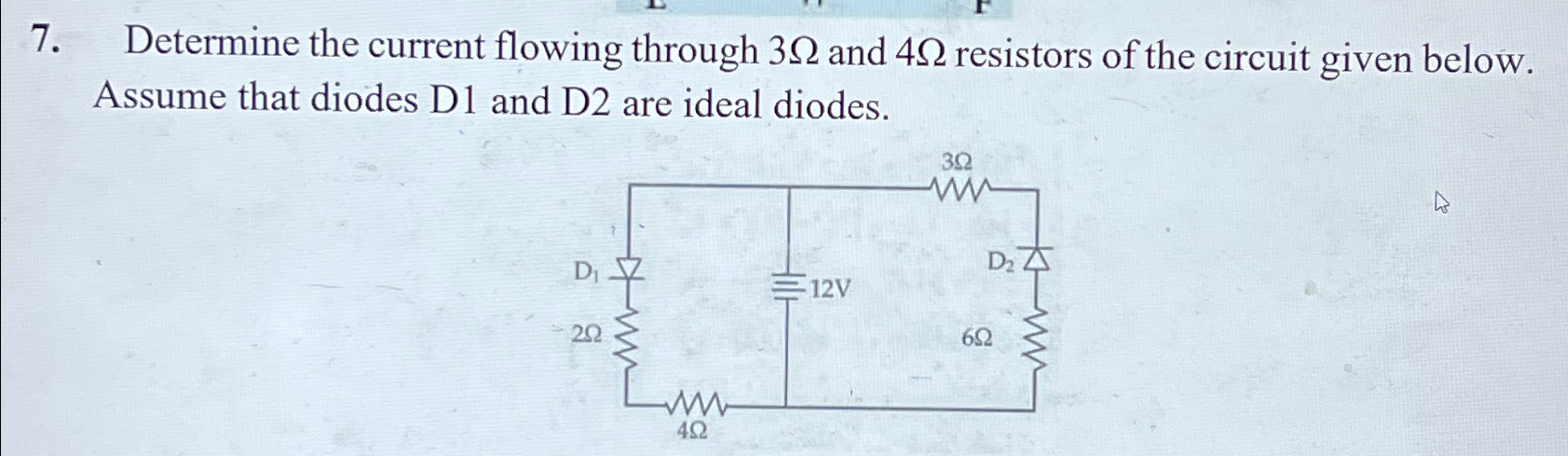 Solved Determine the current flowing through 3Ω ﻿and 4Ω | Chegg.com
