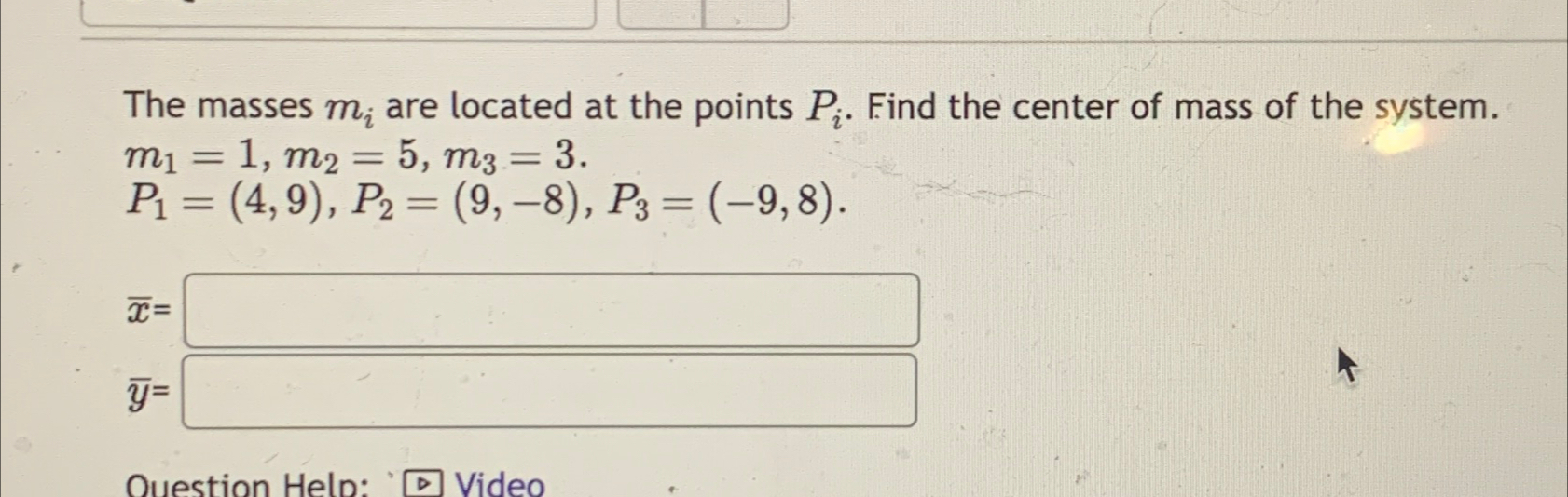 Solved The masses mi ﻿are located at the points Pi. ﻿Find | Chegg.com