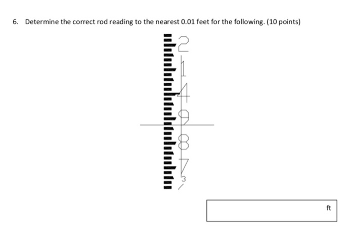 Solved 6. Determine the correct rod reading to the nearest | Chegg.com
