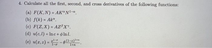 Solved 4. Calculate all the first second, and cross | Chegg.com