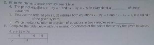 Solved D. Fill in the blanks to make each statement true. 4. | Chegg.com