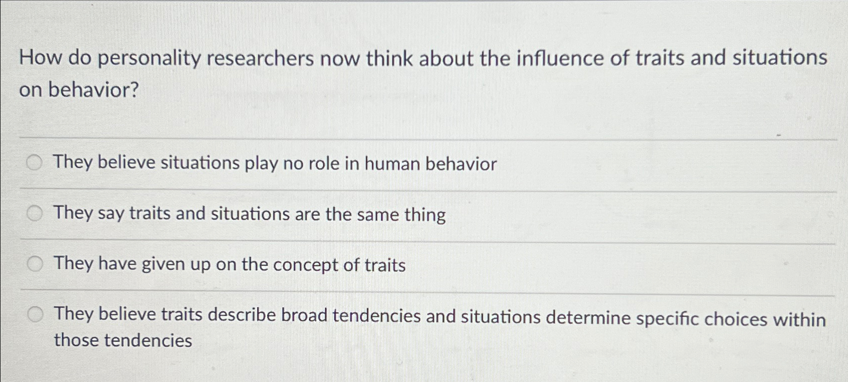 Solved How do personality researchers now think about the | Chegg.com