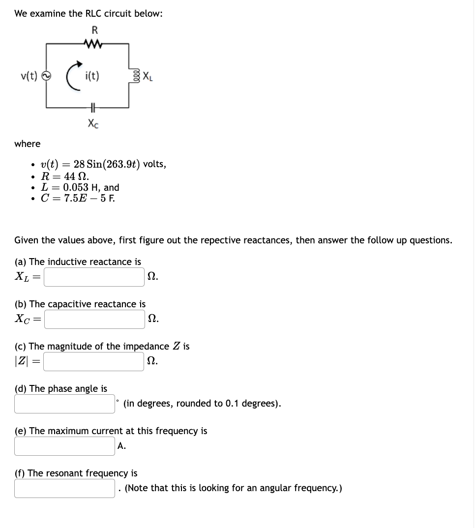 Solved We examine the RLC circuit | Chegg.com