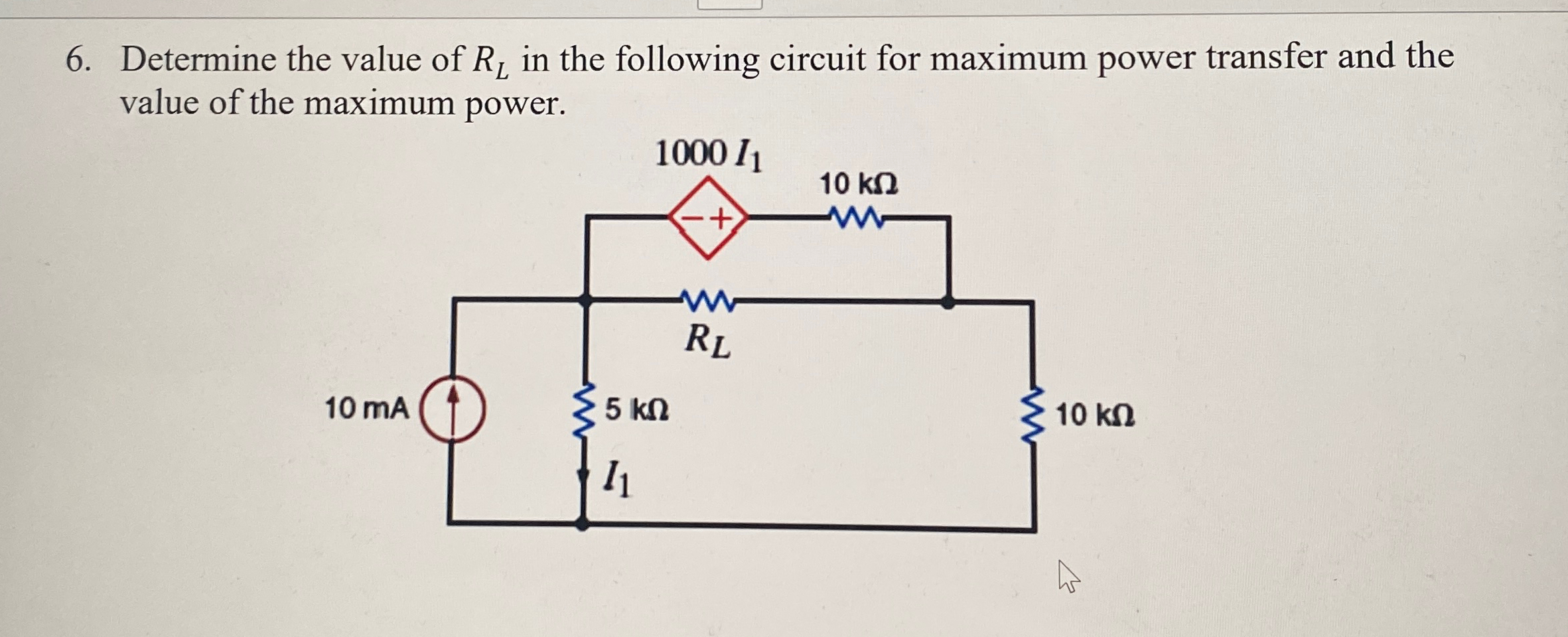 Solved Determine the value of RL ﻿in the following circuit | Chegg.com