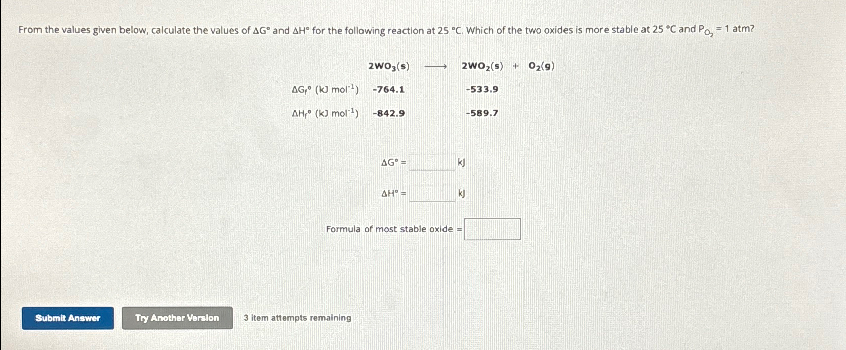 From the values given below, calculate the values of | Chegg.com