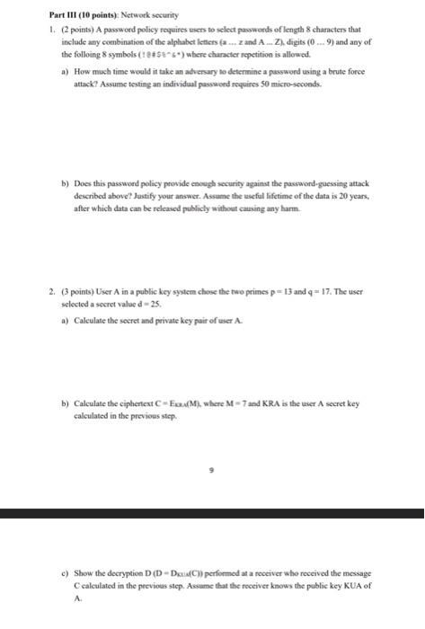 Solved b) Docs this password policy provide enough security | Chegg.com