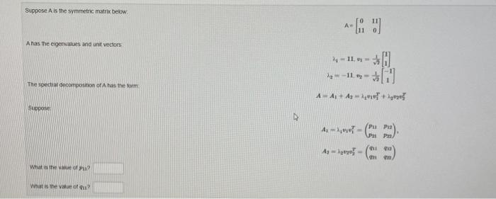Solved Suppose matrix A is symmetric and has eigenvalues | Chegg.com