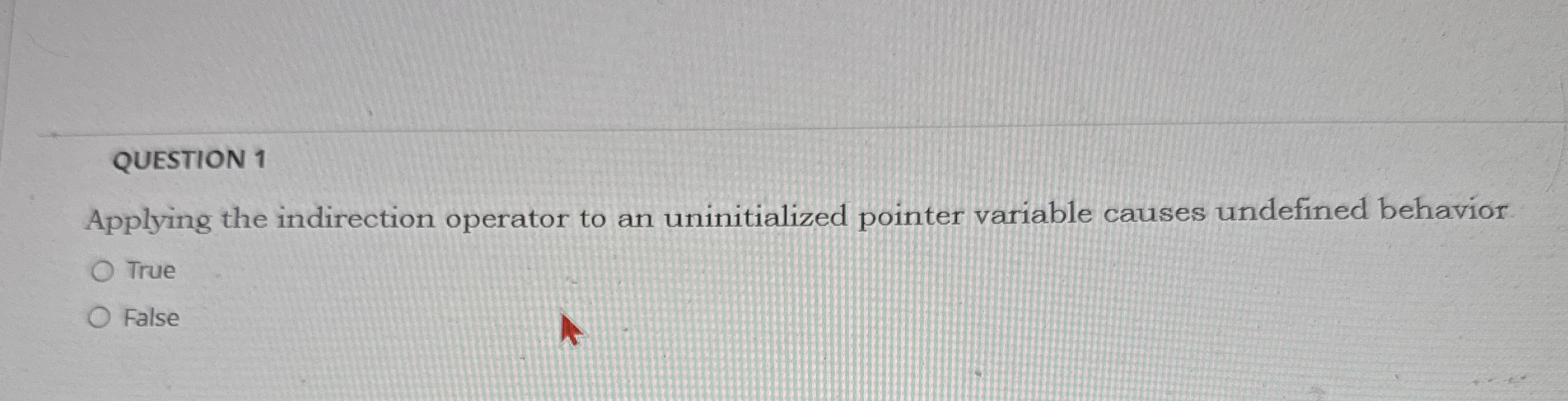 Solved QUESTION 1Applying the indirection operator to an | Chegg.com