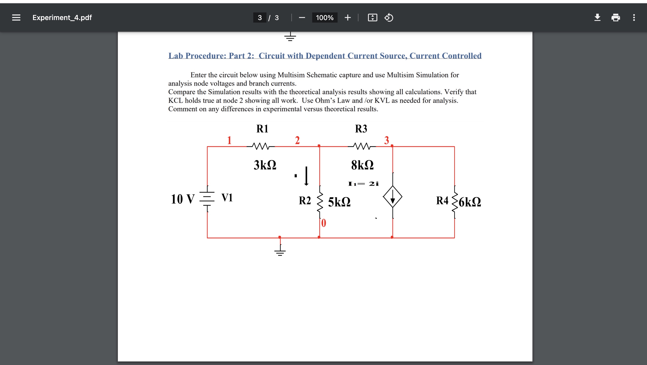 Solved Experiment 4 Pdf33100 Lab Procedure Part 2 Circuit