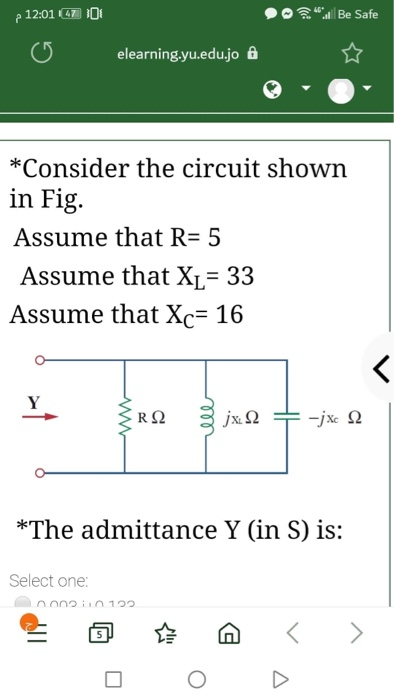 Solved 2 12:01 47101 Be Safe elearning.yu.edu.jo 6 *Consider | Chegg.com