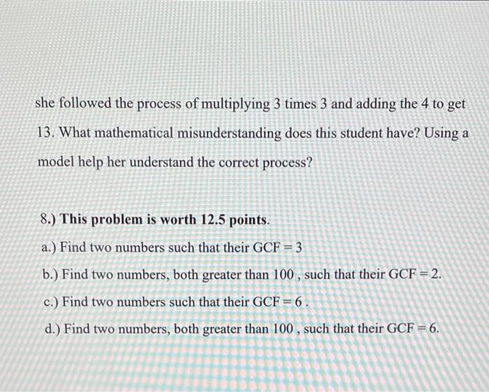 Solved she followed the process of multiplying 3 times 3 and | Chegg.com