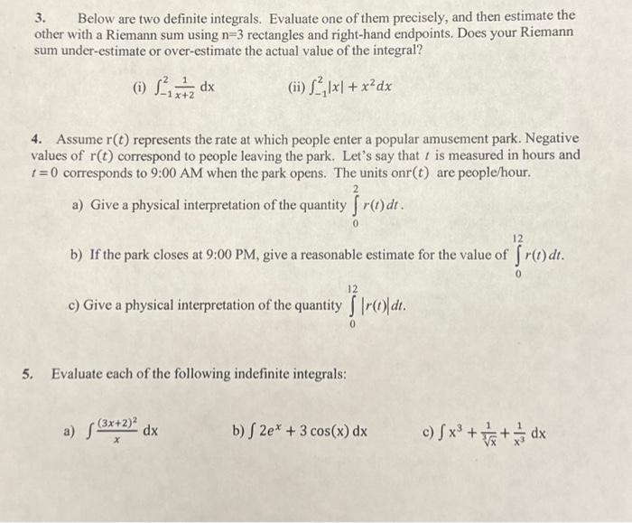 Solved 3. Below are two definite integrals. Evaluate one of | Chegg.com