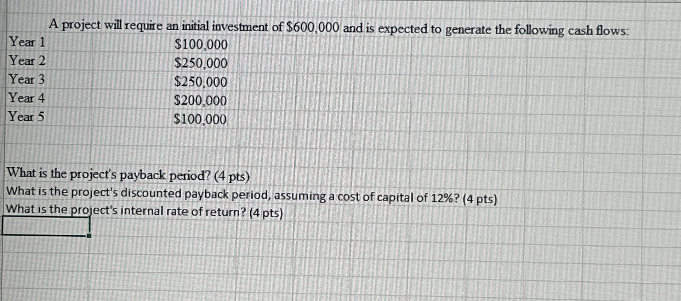 Solved A project will require an initial investment of | Chegg.com