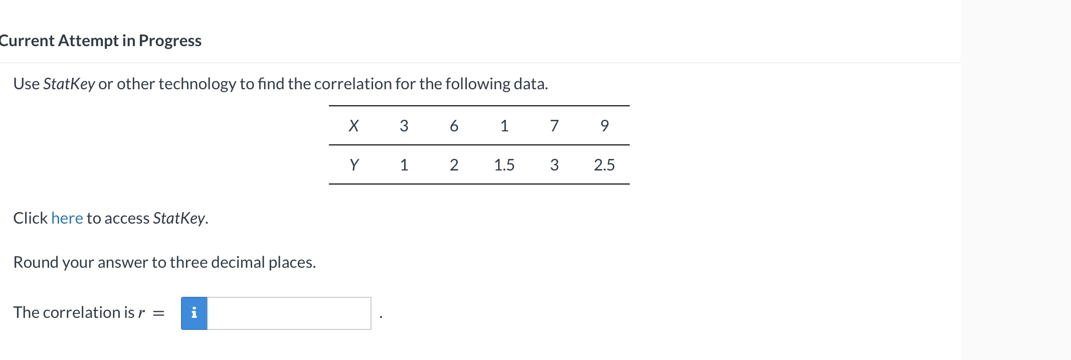 Solved Current Attempt in ProgressUse StatKey or other | Chegg.com