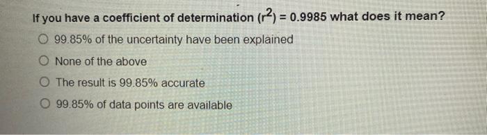 Solved If you have a coefficient of determination | Chegg.com