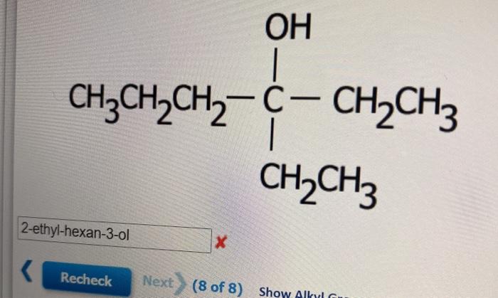 Solved Give the name for this molecule: CH3 CH2CH3 Check | Chegg.com