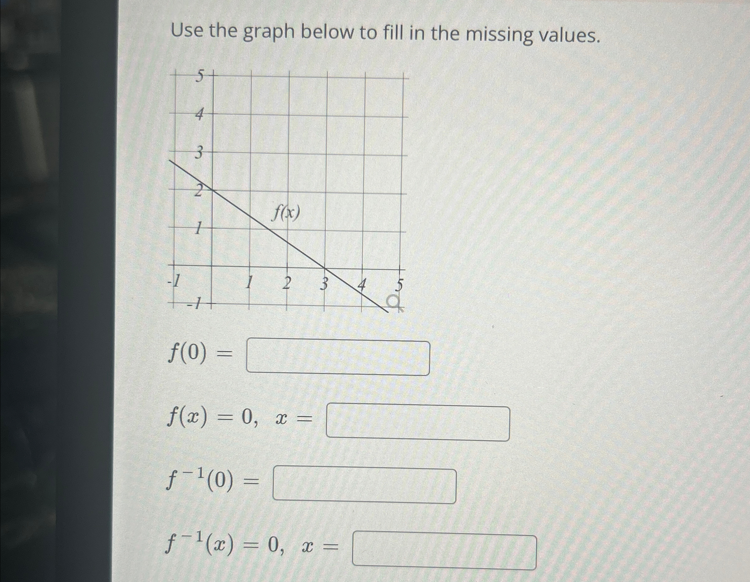 Solved Use the graph below to fill in the missing | Chegg.com