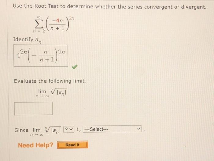 Solved Use the Root Test to determine whether the series | Chegg.com