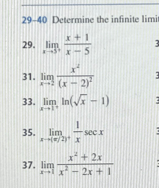 Solved 29-40 ﻿Determine the infinite | Chegg.com