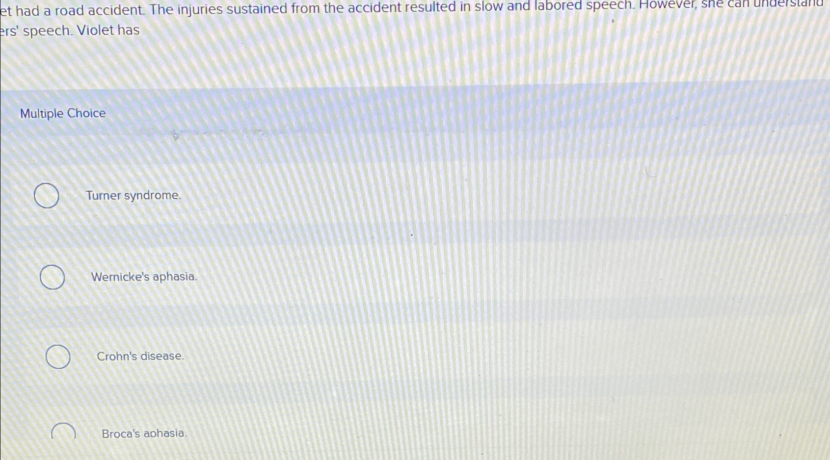 Solved et had a road accident. The injuries sustained from | Chegg.com