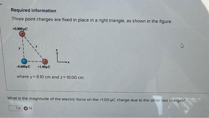 Solved Required information Three point charges are fixed in | Chegg.com
