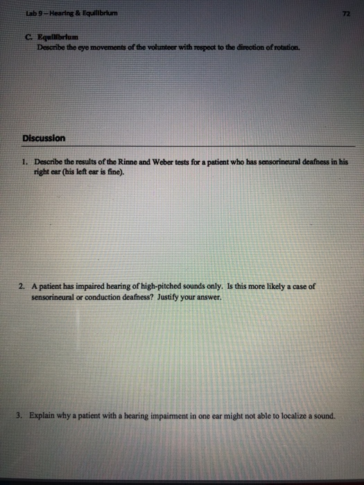 Results Name & Lab Section: A. Rinne and Weber Tests | Chegg.com
